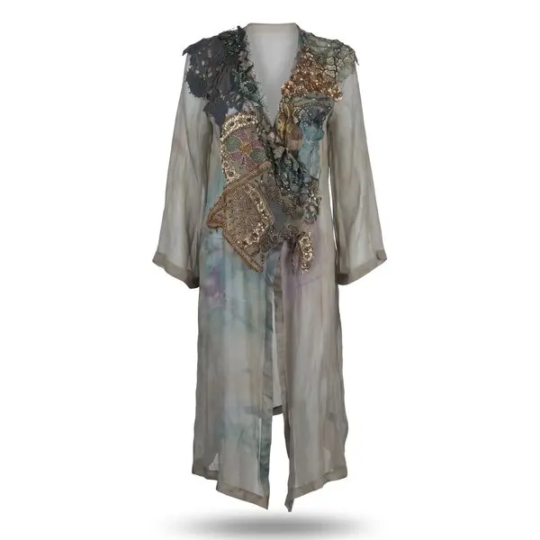 SANIYA KHAN Hues Applique Jacket Dress - Blue