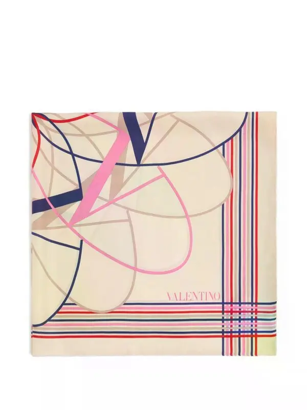 Valentino Garavani Le Fou De L'archive Silk Scarf - Neutrals