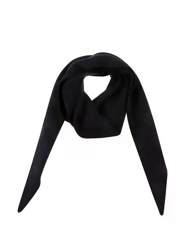 BEYOU Fine-knit Pointed-edge Scarf - Blue
