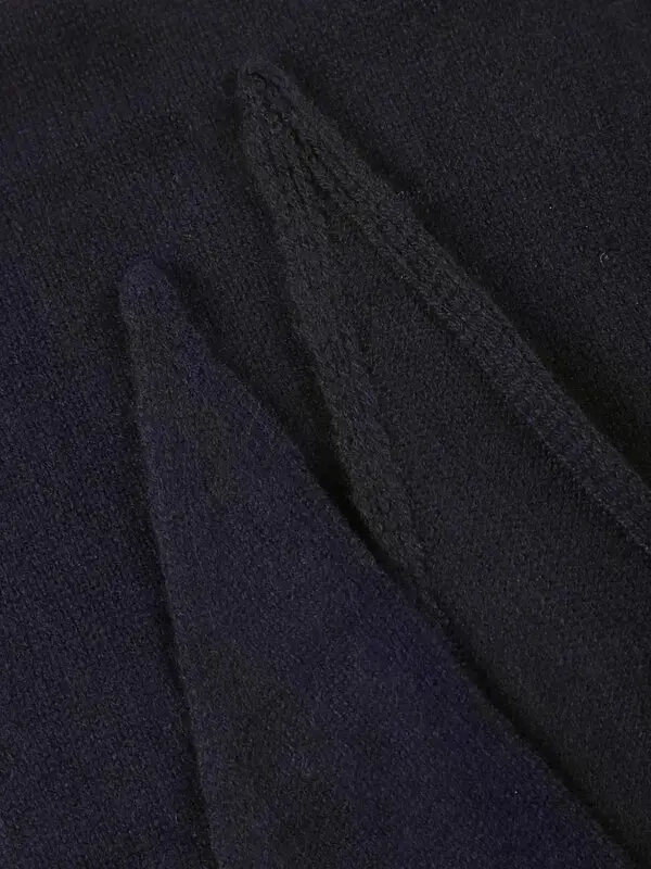 BEYOU Fine-knit Pointed-edge Scarf - Blue