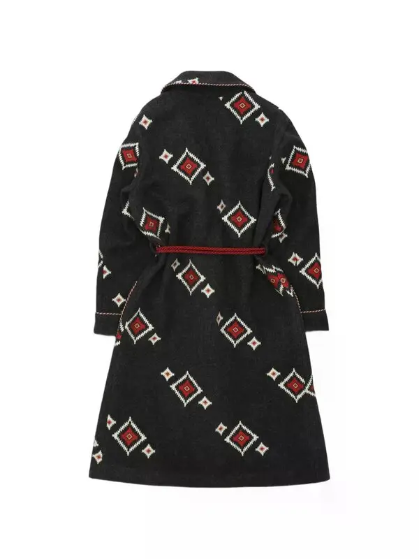 FORTELA Fedora Geometric-pattern Oversized Coat