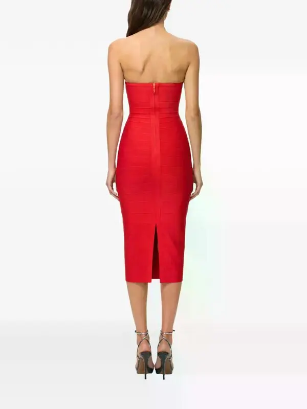 Herve Leger Cassidy Gradient Bandage Midi Dress - Red