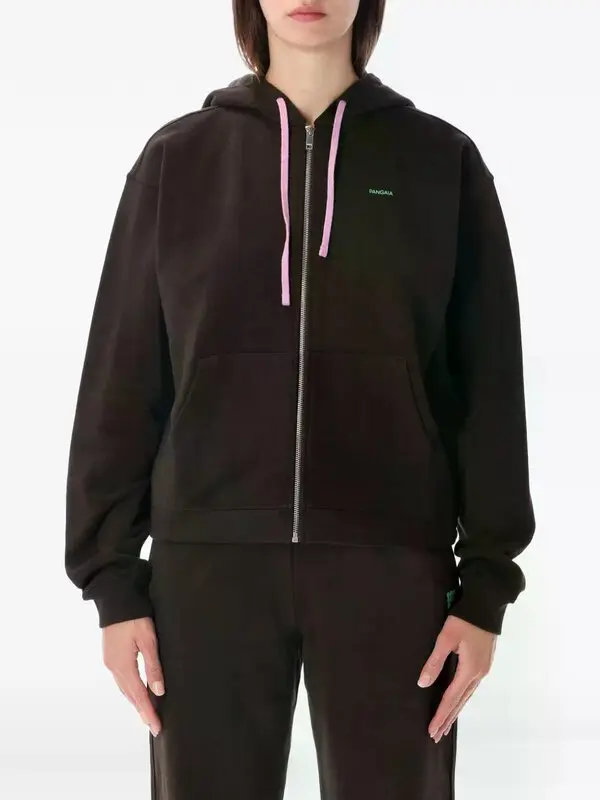 PANGAIA Logo-print Zip-up Hoodie