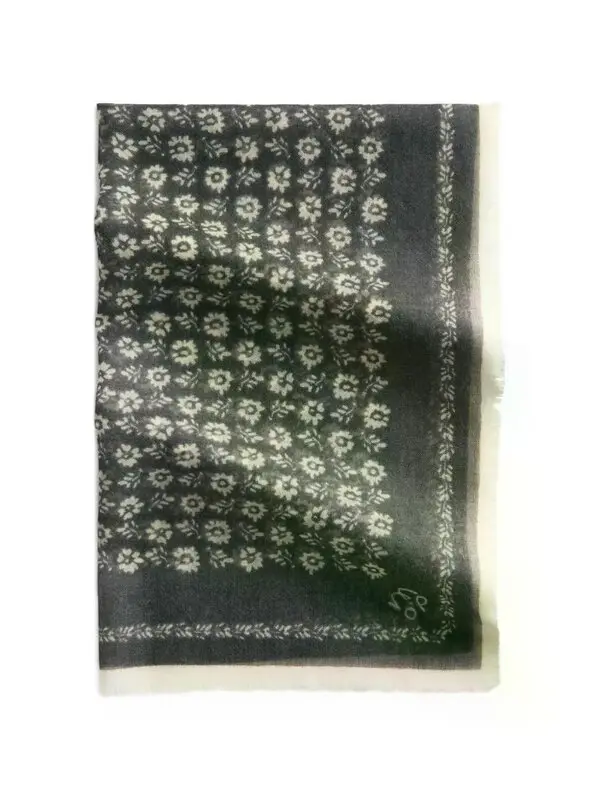 Marc O'polo Floral-print Square Scarf - Grey