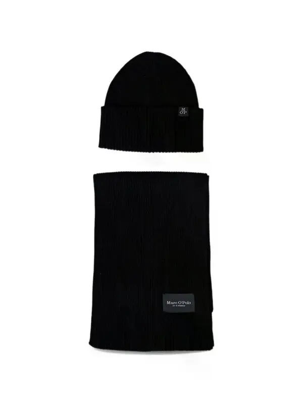 Marc O'polo Cotton Beanie Hat And Scarf Set