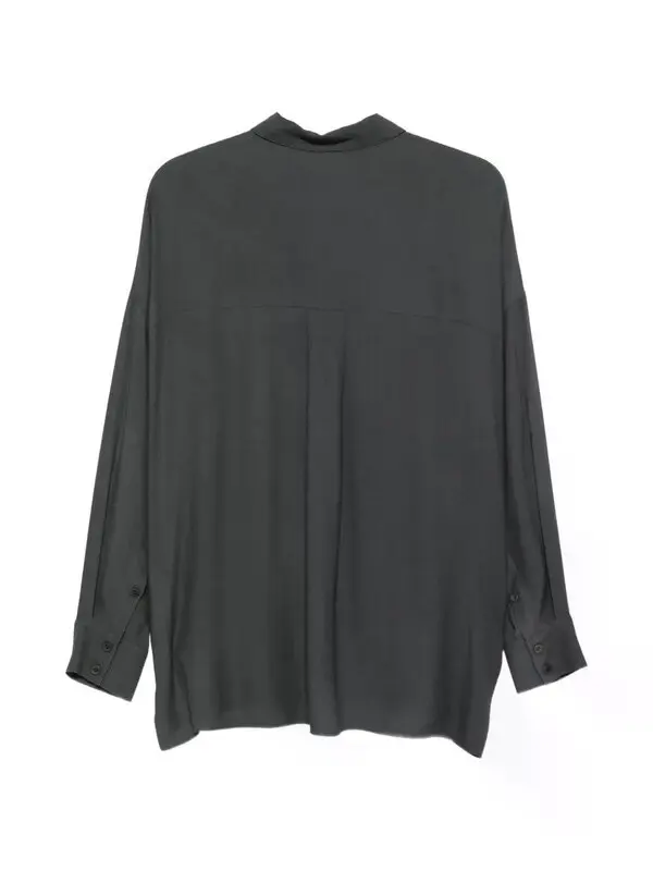 Tibi Curved-hem Shirt - Grey