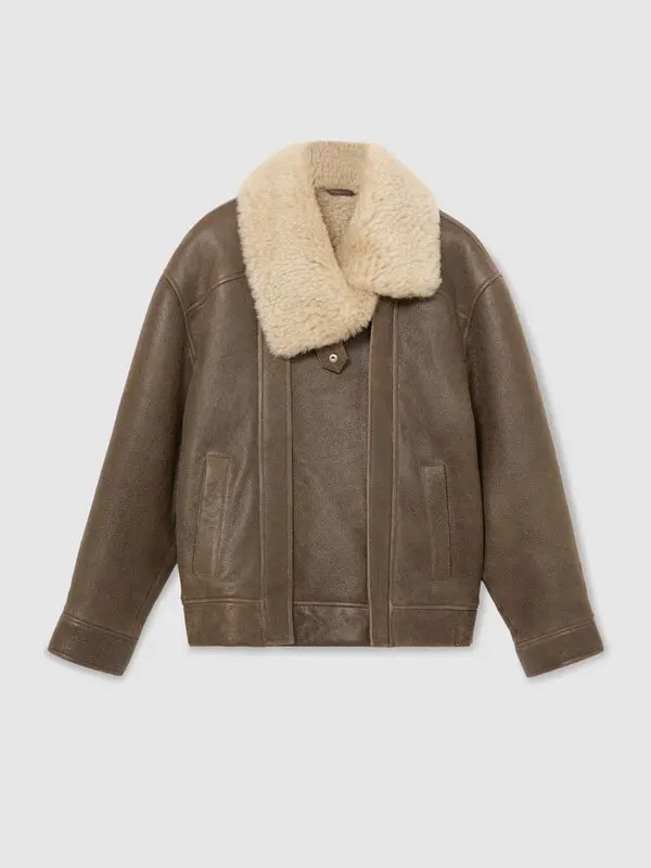 REISS Matea Shearling Aviator Jacket