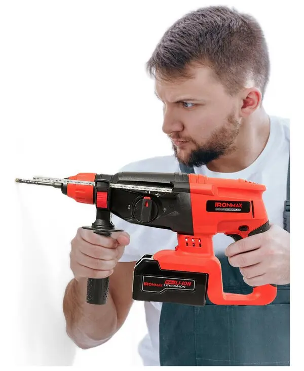 COSTWAY 20v Cordless Lithium-ion Sds Plus Rotary Hammer Drill 3 Mode W/ Drill Bits&case
