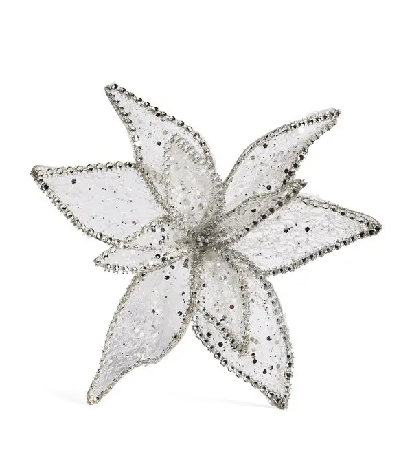 Harrods Glitter Poinsettia Clip