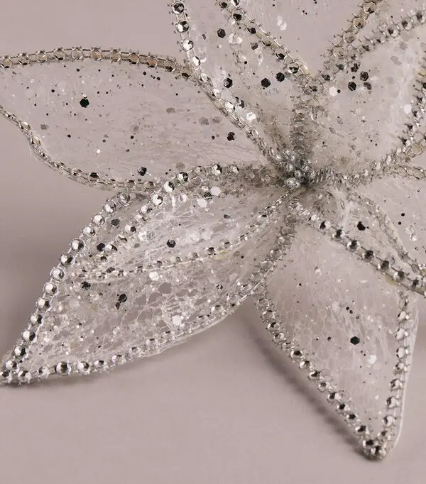 Harrods Glitter Poinsettia Clip