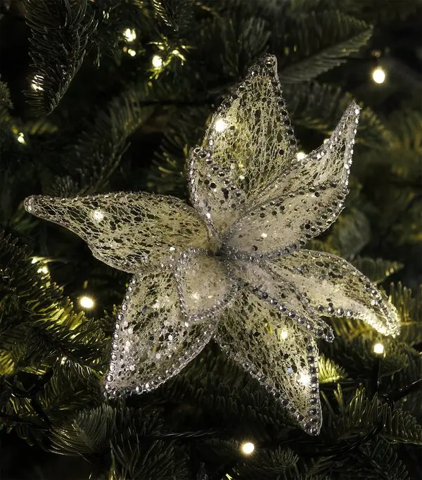 Harrods Glitter Poinsettia Clip