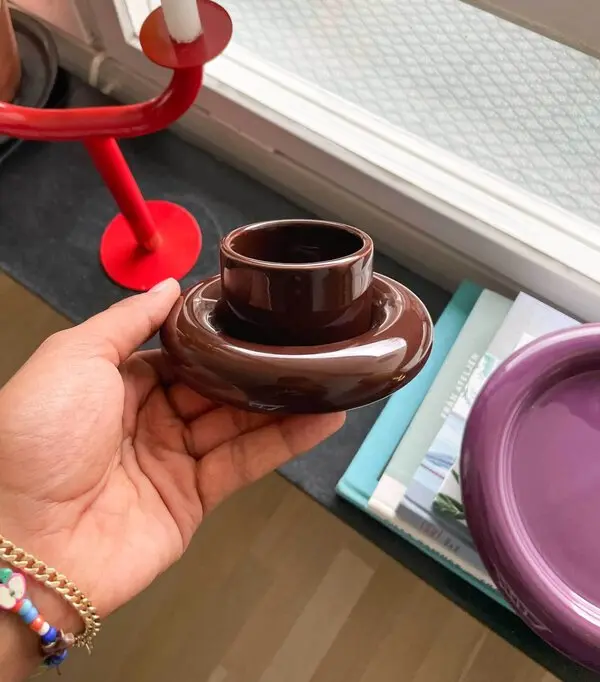 GUSTAF WESTMAN Mini Glazed Ceramic Chunky Cup And Saucer