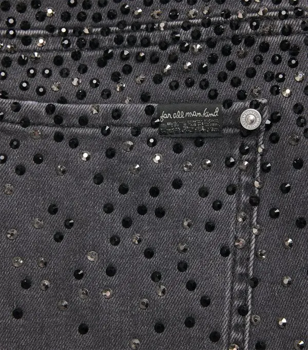 7 For All Mankind Embellished Stovepipe Straight Ankle Jeans