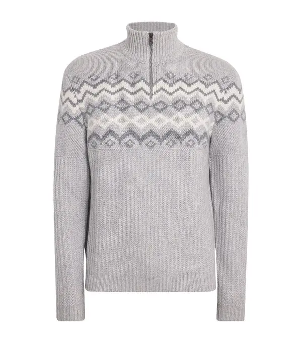 Bogner Cashmere Quarter-zip Ludi Sweater - Grey