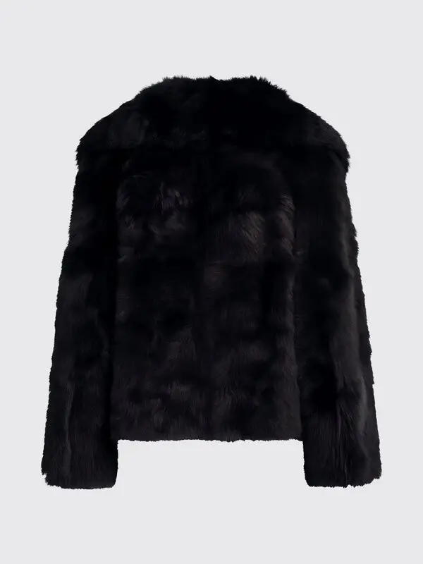 BLANCHA Short Shearling Coat With Shawl Collar And Long Sleeves