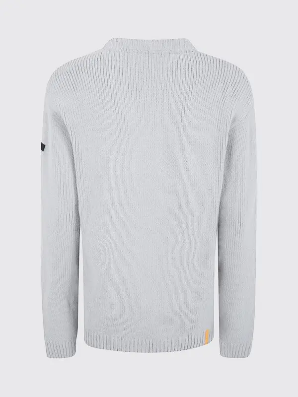 RRD Wool Crewneck Jumper With Ribbed Trims And Applied Logo - Green
