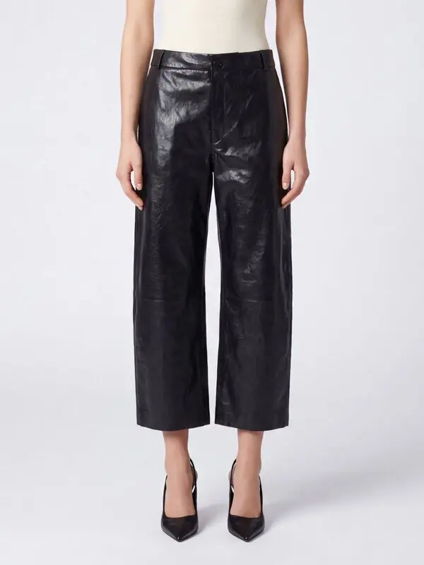 DESA 1972 Mid-rise Cropped Sheepskin Leather Trousers