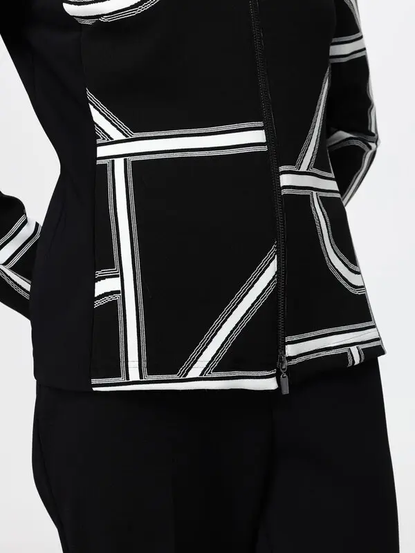Joseph Ribkoff Abstract Print Nylon Jacket With High Neck