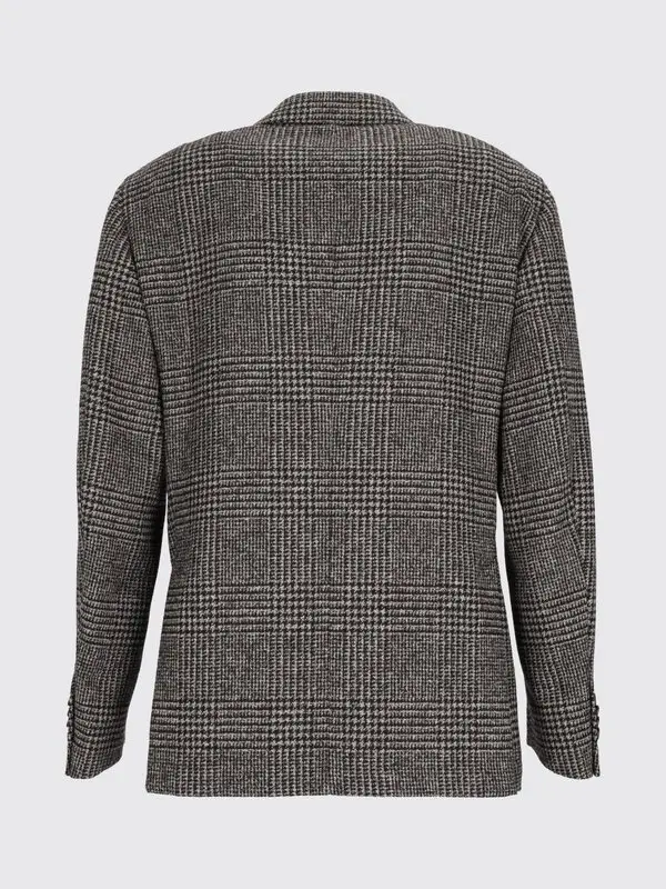 LUIGI BIANCHI Houndstooth Single-breasted Blazer In Alpaca And Recycled Wool Blend