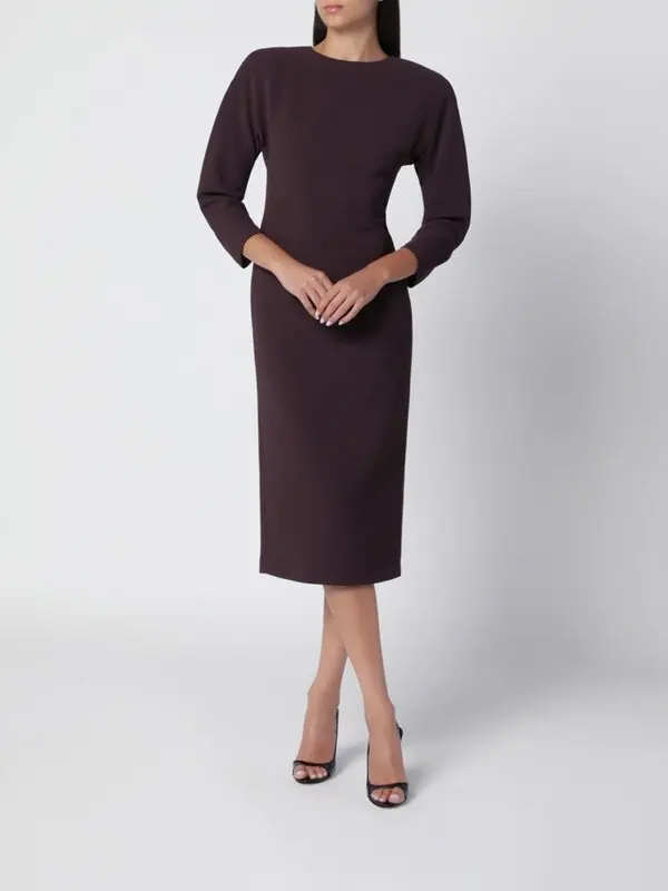 Andamane Amanda Long-sleeved Midi Sheath Dress In Crêpe