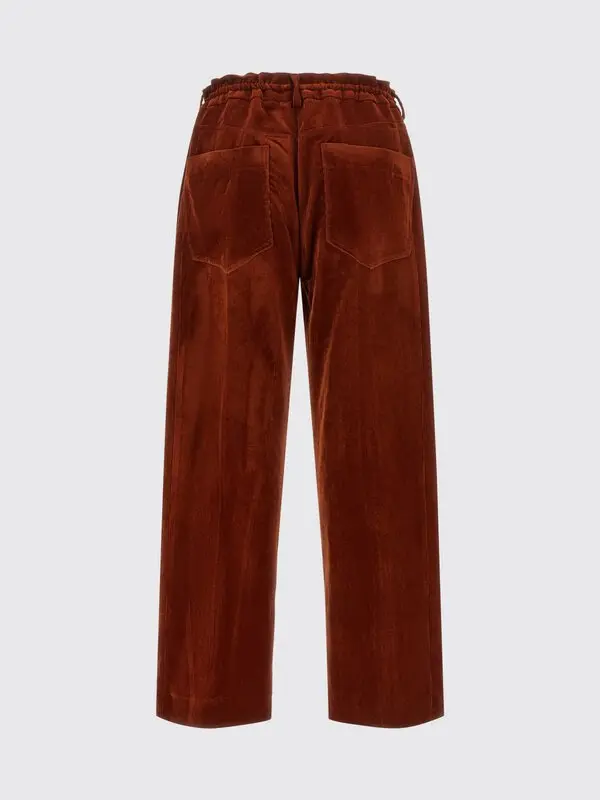 NUDE Wide-leg Velvet Trousers With Drawstring Waist