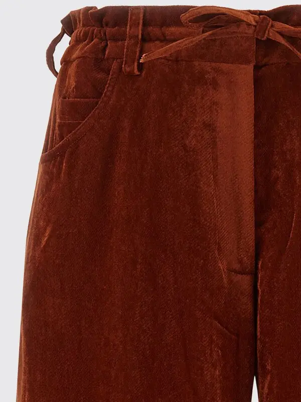NUDE Wide-leg Velvet Trousers With Drawstring Waist