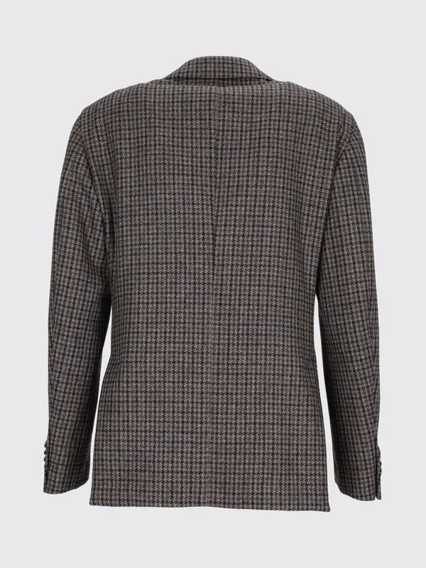 LUIGI BIANCHI Houndstooth Check Single-breasted Blazer In Virgin Wool And Cashmere