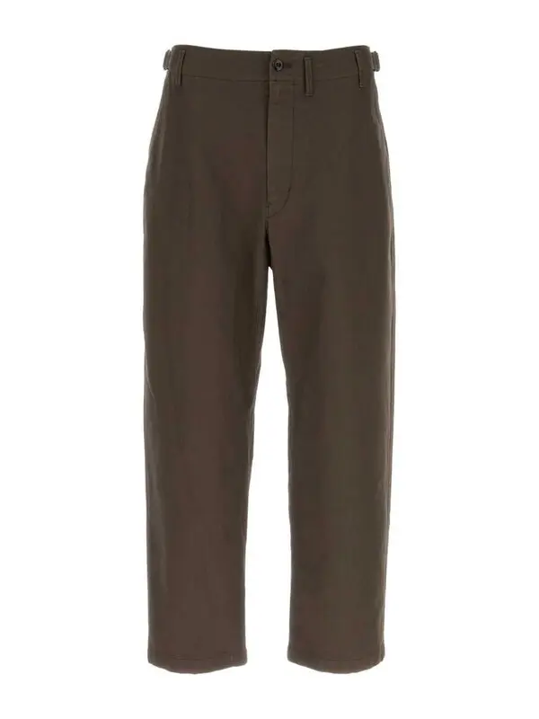 LEMAIRE Tapered-fit Mid-rise Trousers In Cotton Twill - Brown