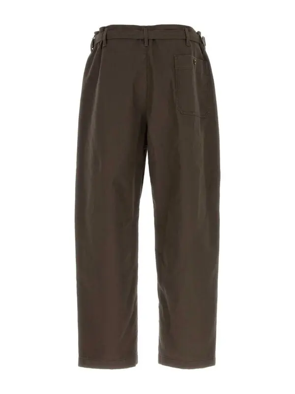LEMAIRE Tapered-fit Mid-rise Trousers In Cotton Twill - Brown