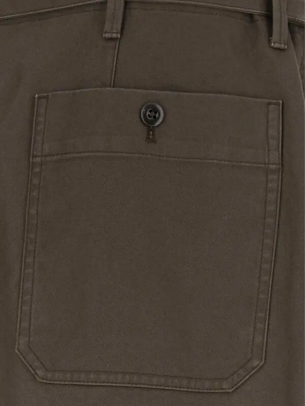 LEMAIRE Tapered-fit Mid-rise Trousers In Cotton Twill - Brown