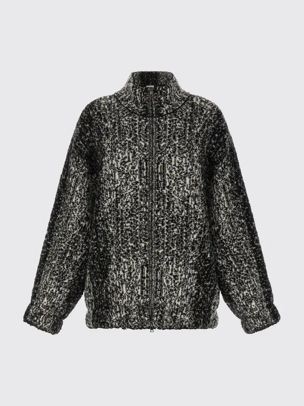 NUDE Zip-up Turtleneck Cardigan In An Abstract Patterned Wool Blend