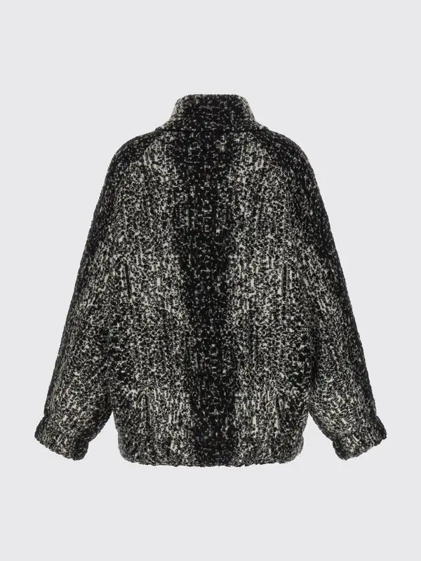 NUDE Zip-up Turtleneck Cardigan In An Abstract Patterned Wool Blend