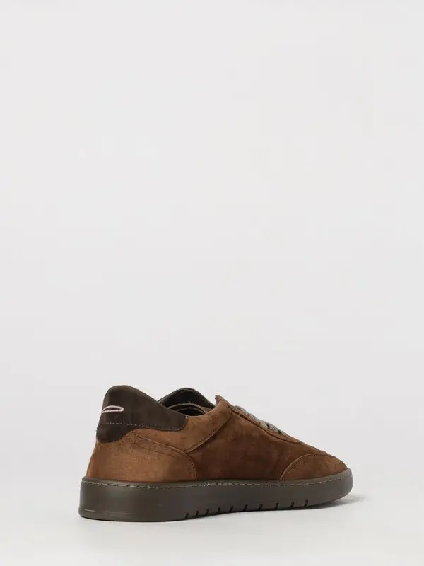 PIUMHA Suede Low-top Sneakers With Round Toe And Embroidered Logo