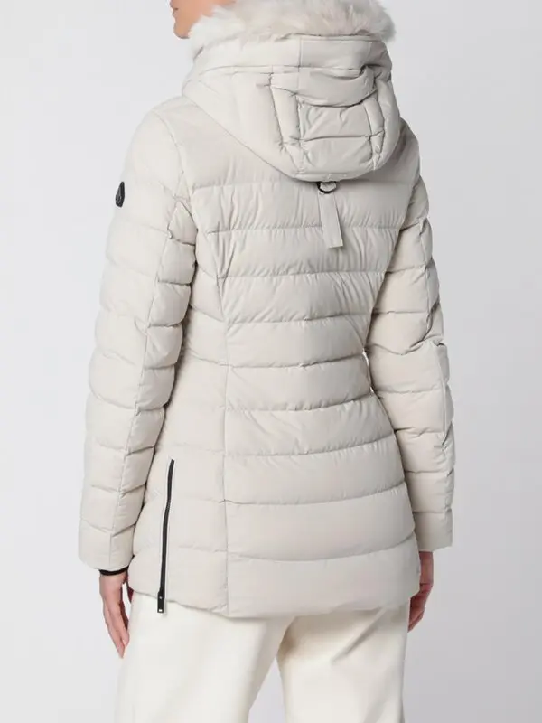 Moose Knuckles Roselawn Slim Fit Nylon Down Jacket With Shearling Hood