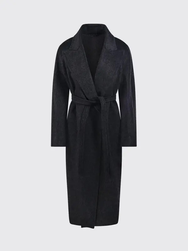 Max Mara Long Robe Coat In Cashmere And Mohair With Belt