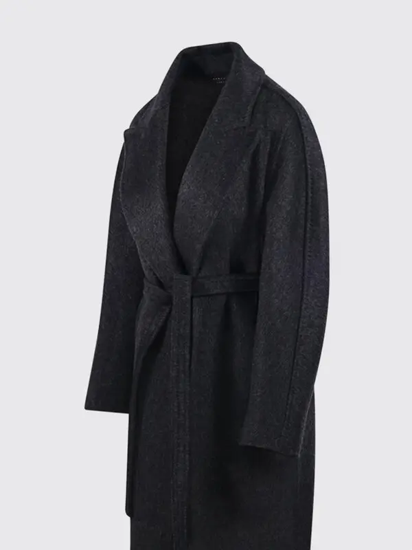 Max Mara Long Robe Coat In Cashmere And Mohair With Belt
