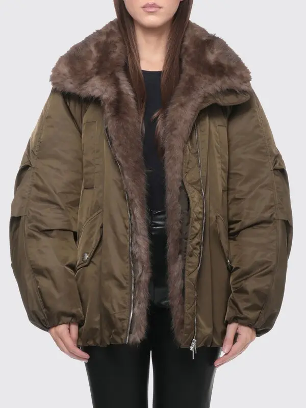 STAND STUDIO Oversized Padded Nylon Bomber Jacket With Funnel Neck