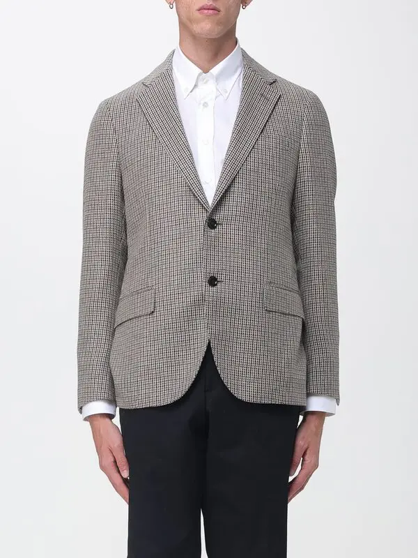 LARDINI Houndstooth Single-breasted Wool And Cashmere Blazer