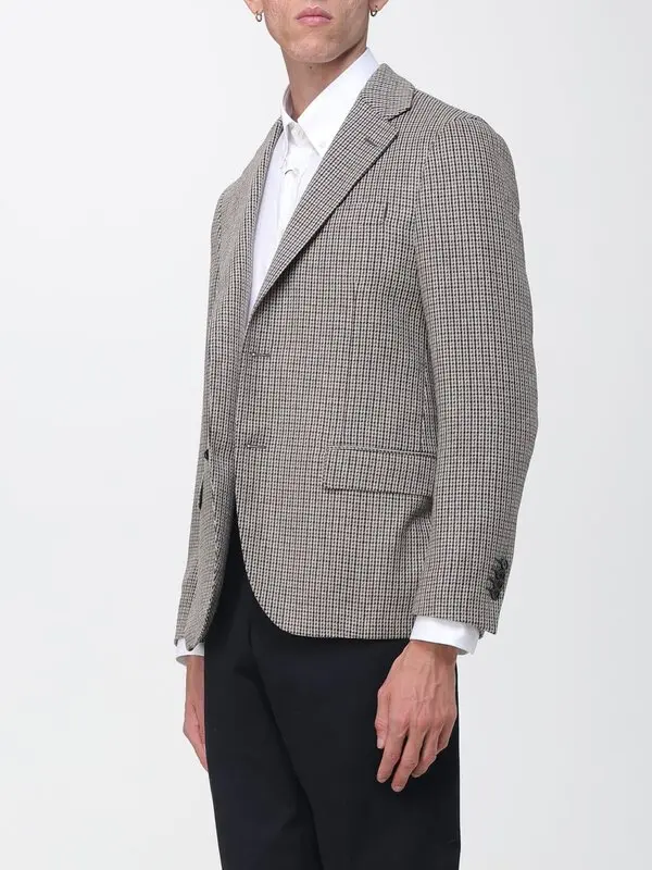 LARDINI Houndstooth Single-breasted Wool And Cashmere Blazer