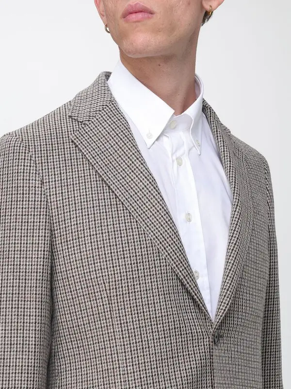 LARDINI Houndstooth Single-breasted Wool And Cashmere Blazer