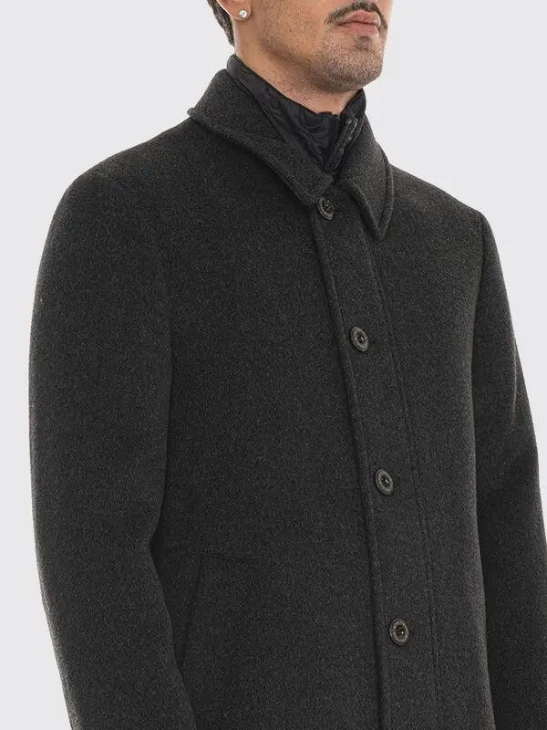 Peuterey Single-breasted Knee-length Wool Coat With Button Closure