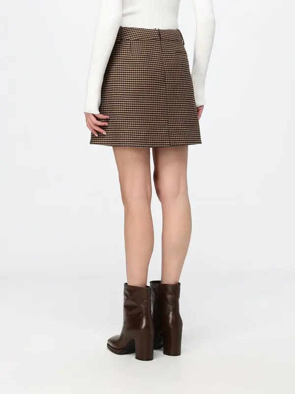 COURREGES Houndstooth A-line Mini Skirt With High-waist Design