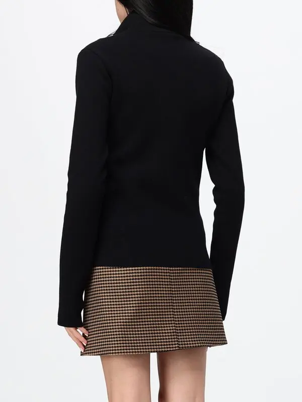 COURREGES Slim-fit Wool Turtleneck Jumper With Zip And Contrasting Logo