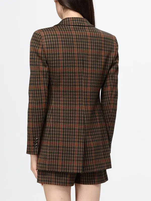 Max Mara Houndstooth Virgin Wool And Cotton Single-breasted Blazer