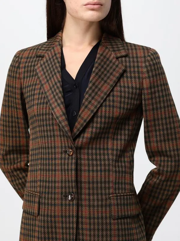 Max Mara Houndstooth Virgin Wool And Cotton Single-breasted Blazer