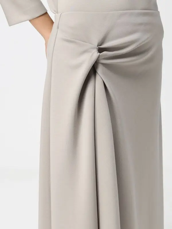 MEIMEIJ Asymmetrical Midi Skirt In Viscose With Draped High Waist - Grey