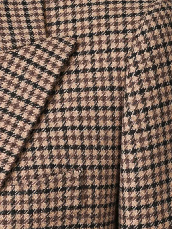 Tagliatore Single-breasted Blazer In Houndstooth Wool Blend With Peak Lapels