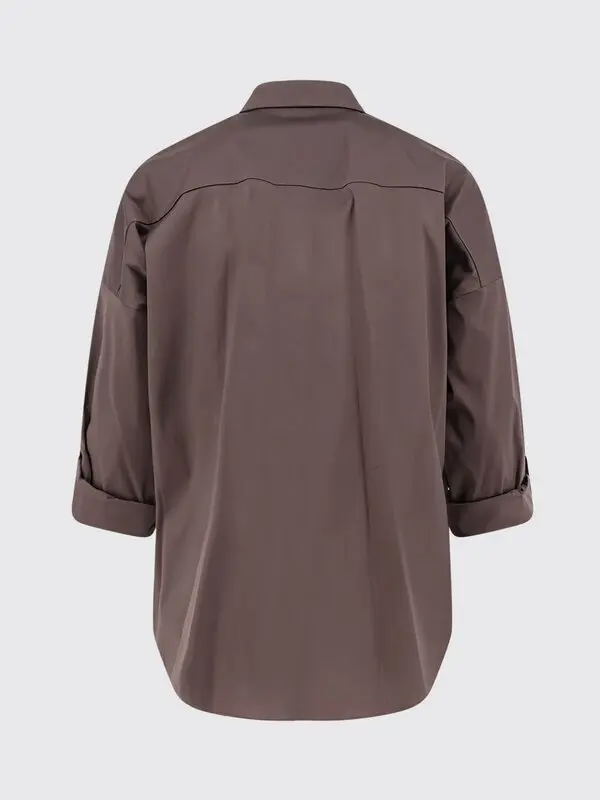 Brunello Cucinelli Stretch Cotton Shirt With Monili Embroidery On The Collar