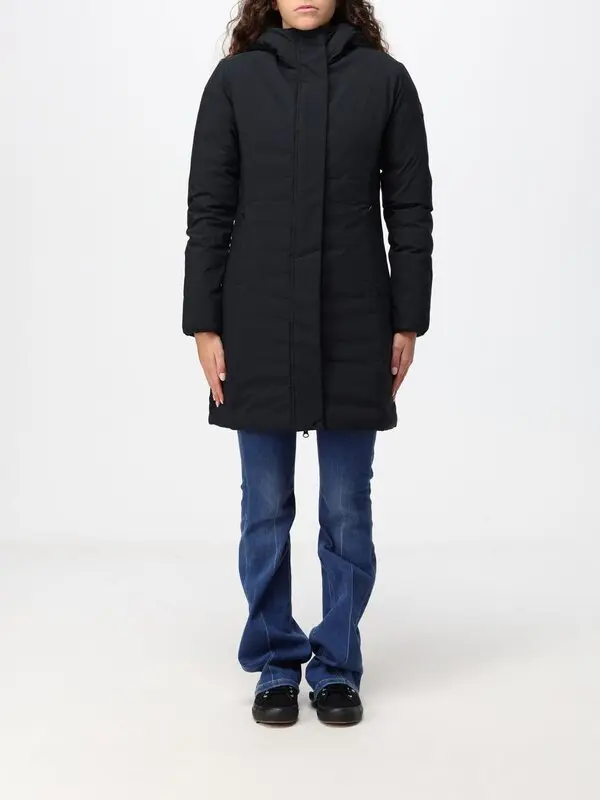 SAVE THE DUCK Leyla Slim Knee-length Puffer Jacket With Hood - Black