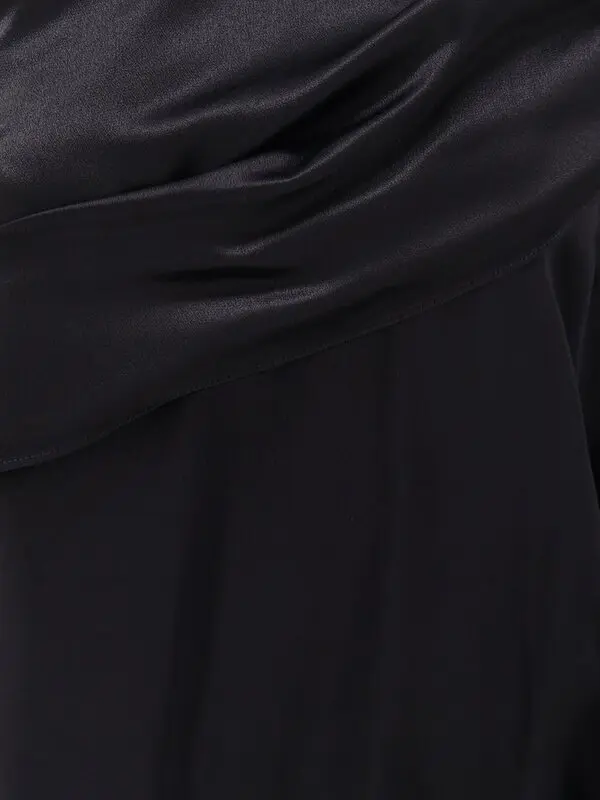 Alberta Ferretti One-shoulder Draped Satin Top With Monogram Pattern
